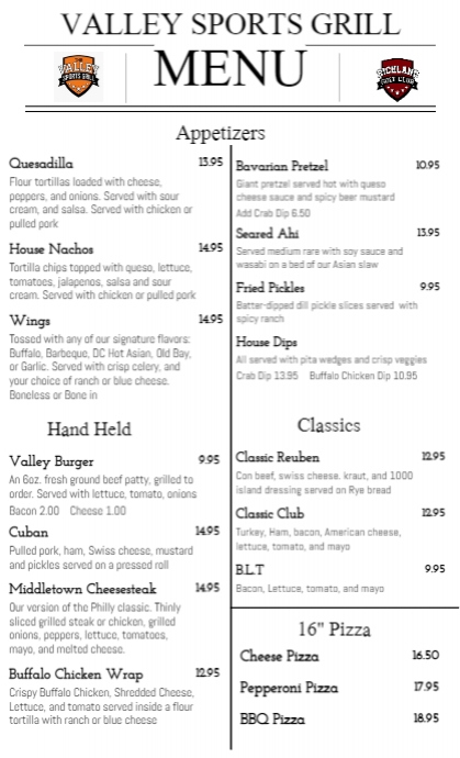 Menu Front | PosterMyWall