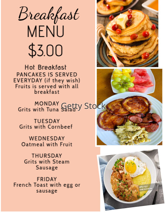 Brunch Menu Template Flyer | PosterMyWall