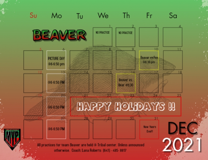 Beaver-Dec 2021 | PosterMyWall