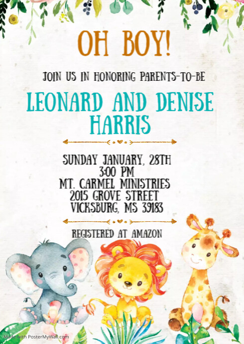 Safari birthday party invitation | PosterMyWall