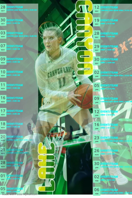 Sports Team Schedule | PosterMyWall