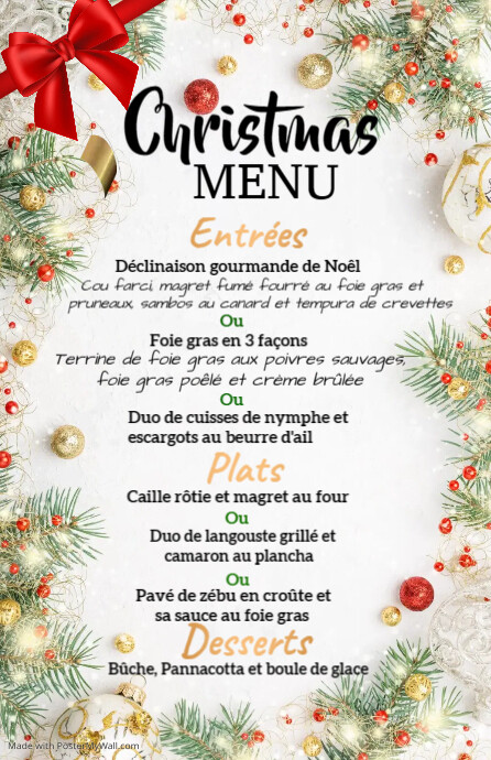 new year menu, christmas menu, menu | PosterMyWall