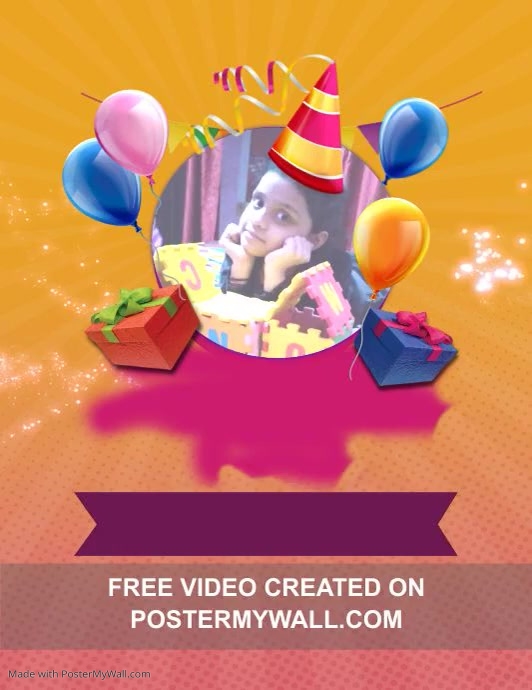 Copy of Colorful Birthday Party Invite Slideshow Temp | PosterMyWall