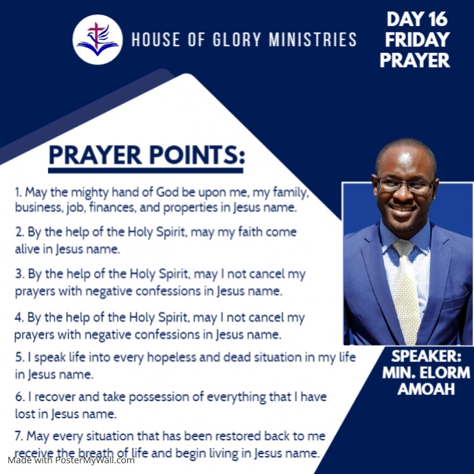EVENING SESSION PRAYER POINTS | PosterMyWall