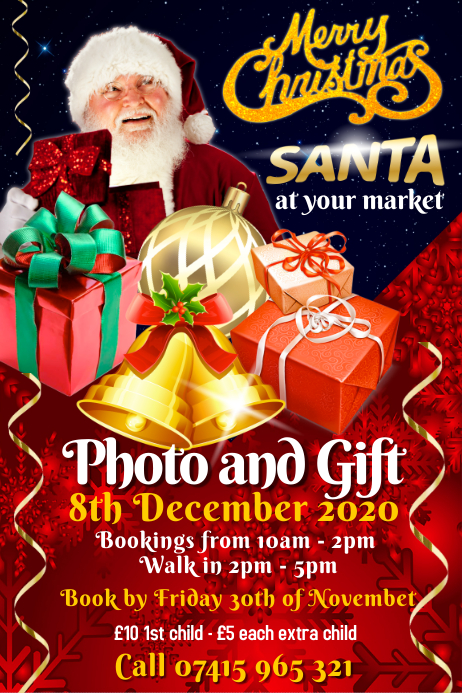 Santa at your Market Template | PosterMyWall