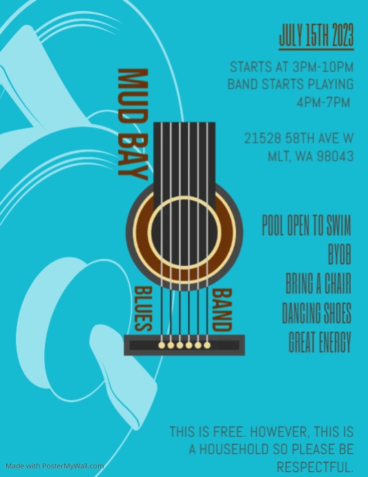 Creative Blues Rock Concert Band Line-up Flyer | PosterMyWall