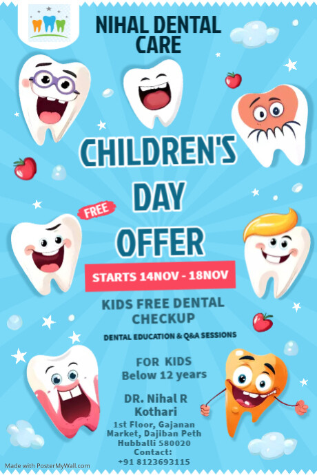Kids Dental Health Camp Poster Template | PosterMyWall