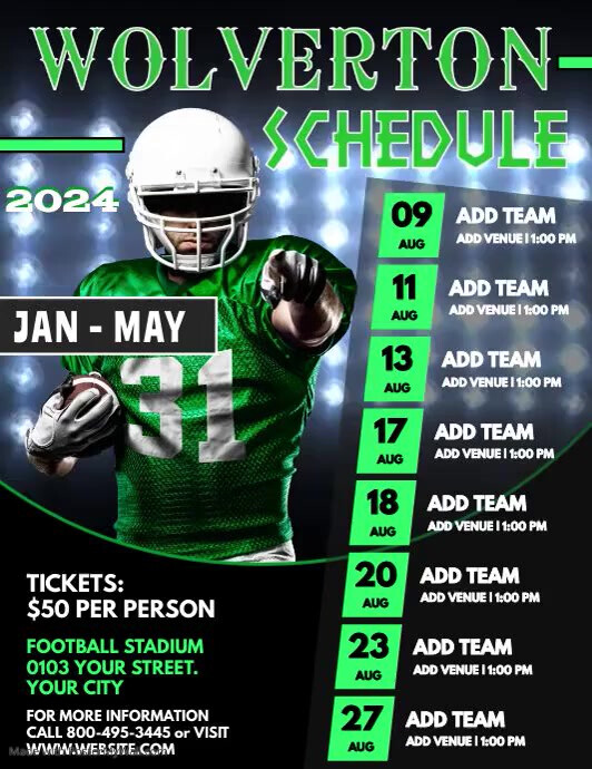 football schedule template | PosterMyWall