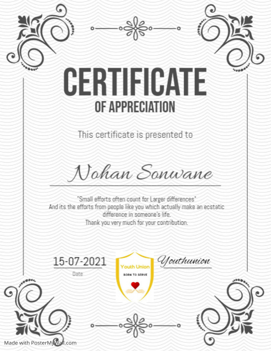 Copy of Copy of Certificate | PosterMyWall