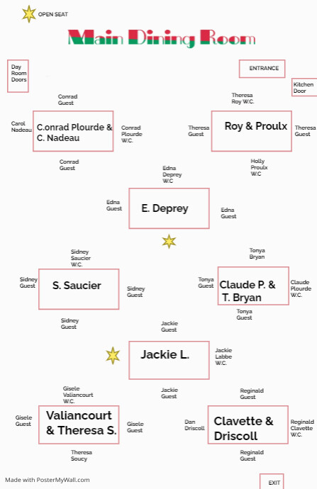 Copy of Main Dining Room Seating Chart | PosterMyWall