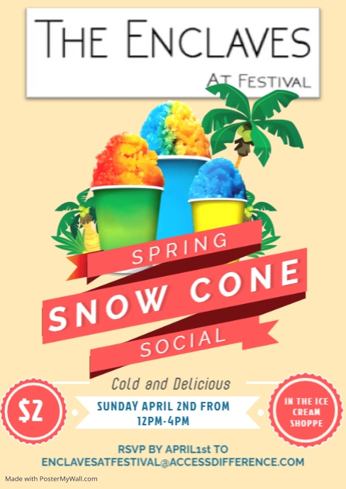 Yellow Shaved Ice Flyer Design | PosterMyWall
