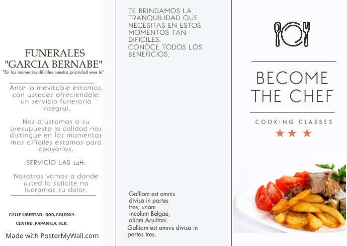cooking trifold brochure design template | PosterMyWall