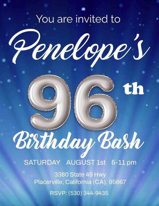 96th birthday Template | PosterMyWall