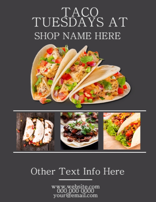 Taco Tuesdays Restaurant Flyer Template | PosterMyWall