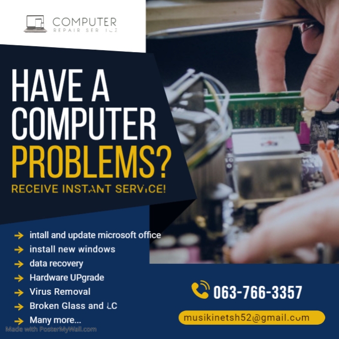 Computer Repair Social Media Post Banner | PosterMyWall