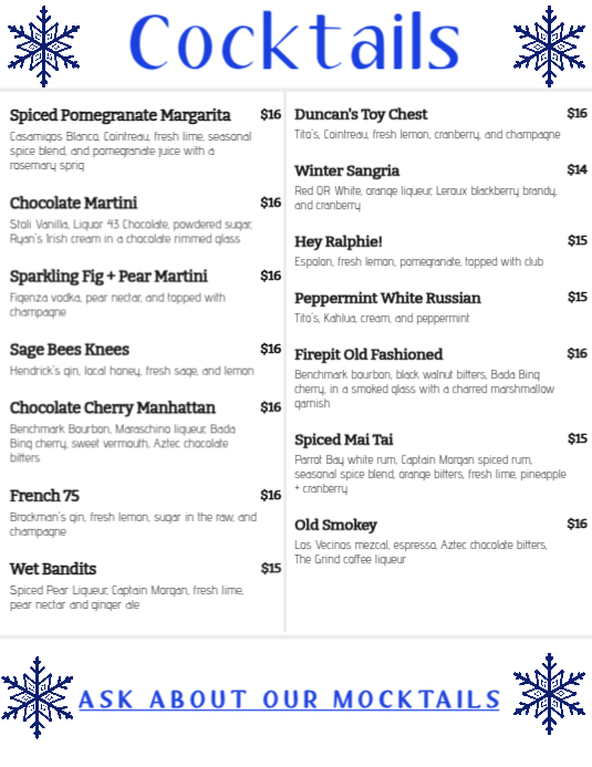 Copy of Copy of Copy of Refreshing Cocktails Menu Template | PosterMyWall