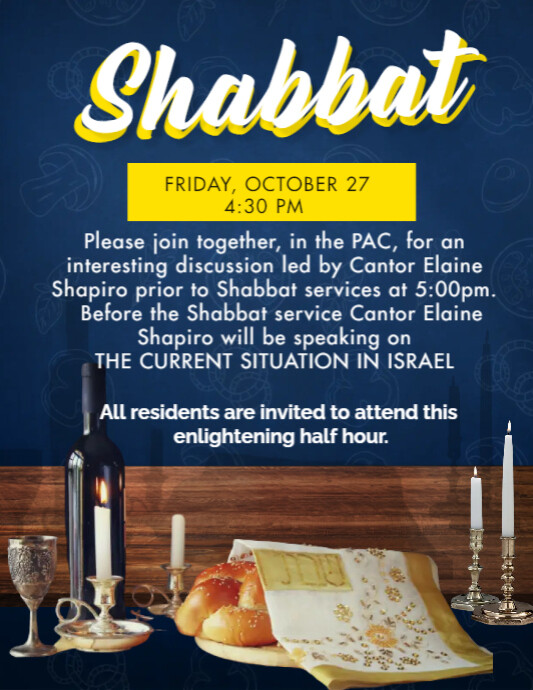 Shabbat Party Invite | PosterMyWall