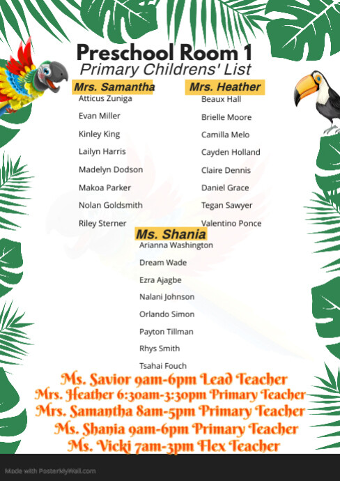 Copy of Primary Childrens' List | PosterMyWall