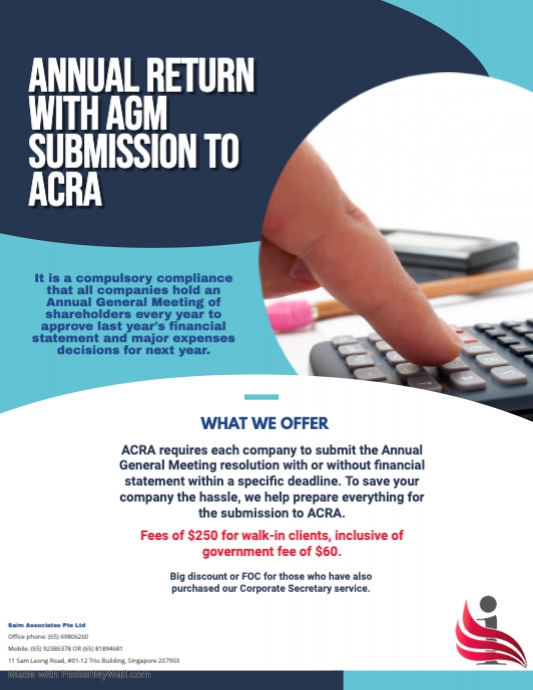 Copy of Annual Return with AGM Submission to ACRA | PosterMyWall