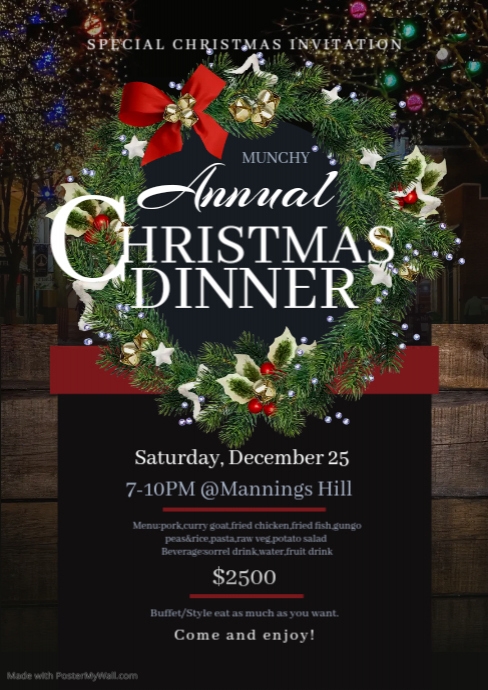 Copy of Christmas Dinner Flyer | PosterMyWall