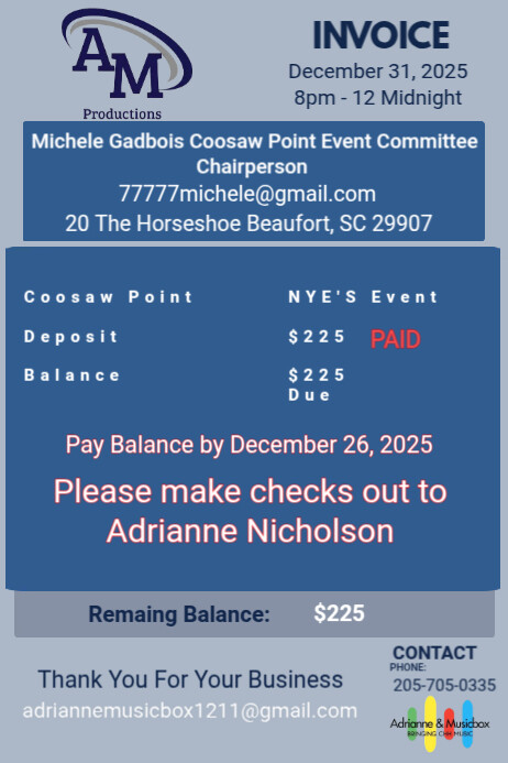 Copy of Mike Anderson new invoice | PosterMyWall