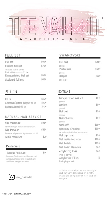 Copy of Pink Hand and Foot Massage Spa Menu | PosterMyWall