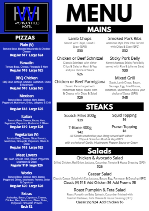 Menu Back | PosterMyWall