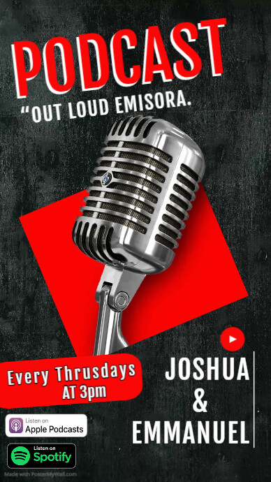 Black and red podcast story | PosterMyWall