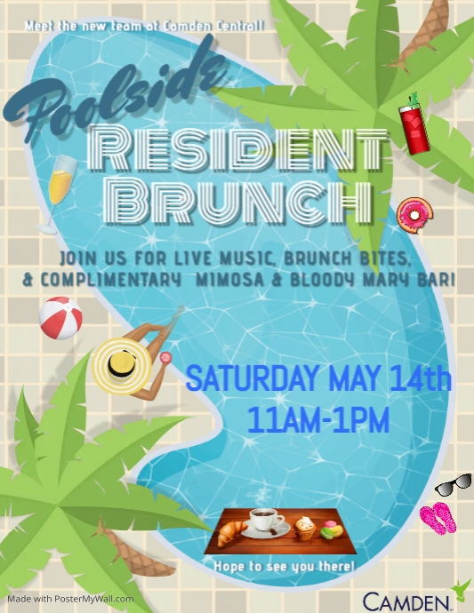 Copy of Poolside Brunch Central | PosterMyWall