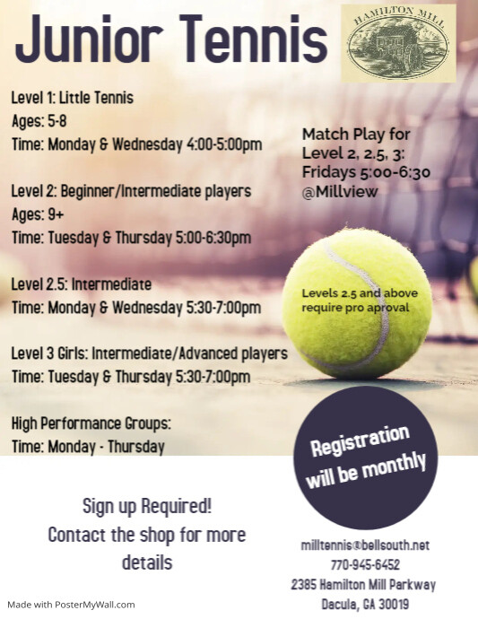 Copy of Tennis Classes Coaching Camp Flyer Poster | PosterMyWall