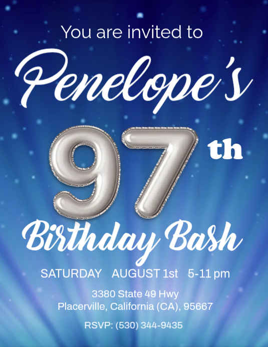 Plantilla de 97th birthday | PosterMyWall