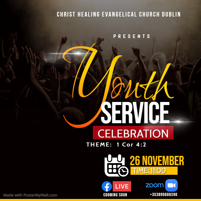 YOUTH SERVICE | PosterMyWall