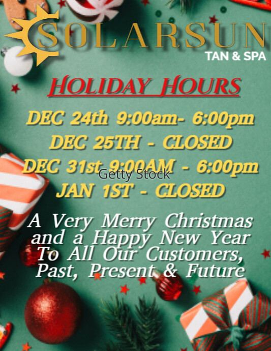 HOLIDAY HOURS | PosterMyWall