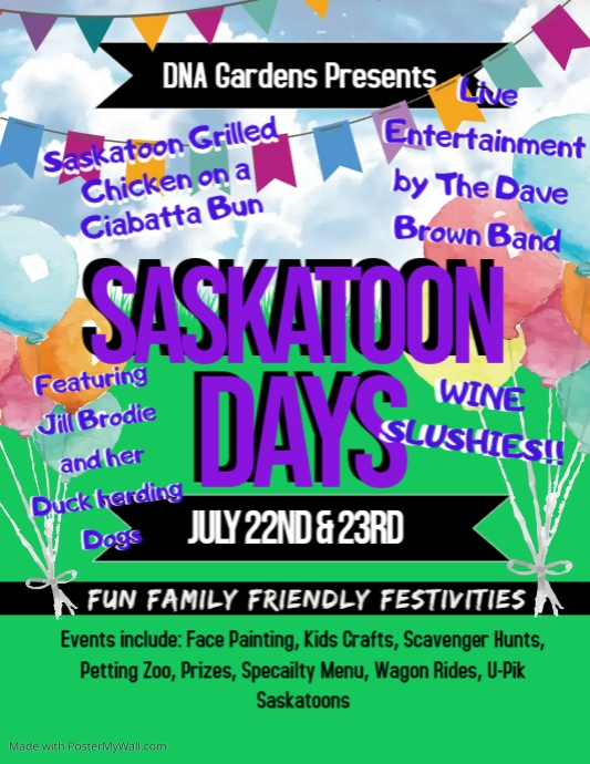 Saskatoon Days | PosterMyWall