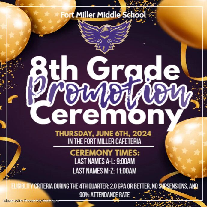 Copy of 8th Grade Promotion with Times | PosterMyWall