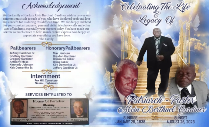 FUNERAL PROGRAM - HEAVEN STAIRS 1 | PosterMyWall