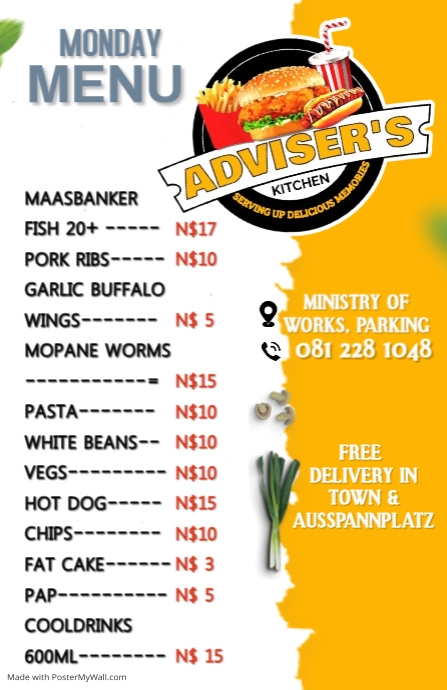 Restaurant Menu (1) | PosterMyWall