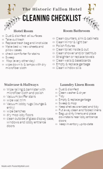 cleaning checklist,event,checklist | PosterMyWall