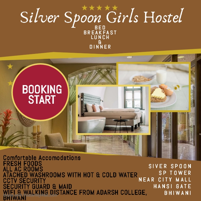 Copy of Riviera Hostel Bed and Breakfast Instagram Ad | PosterMyWall