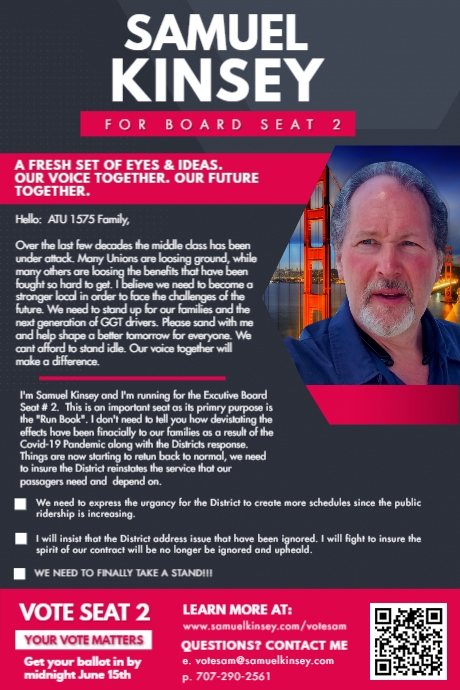 Drivers -Executive Board - Seat 2 - Election Campaign Flyer | PosterMyWall