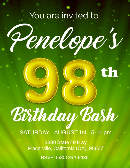 98th birthday Template | PosterMyWall