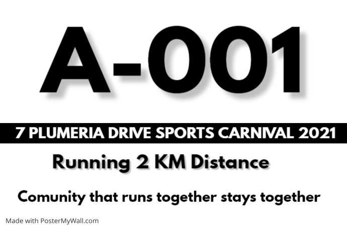 Copy of Copy of Running Bib Chip Template | PosterMyWall