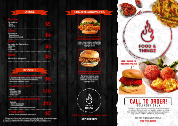 Restaurant Tri Fold Menu Template | PosterMyWall