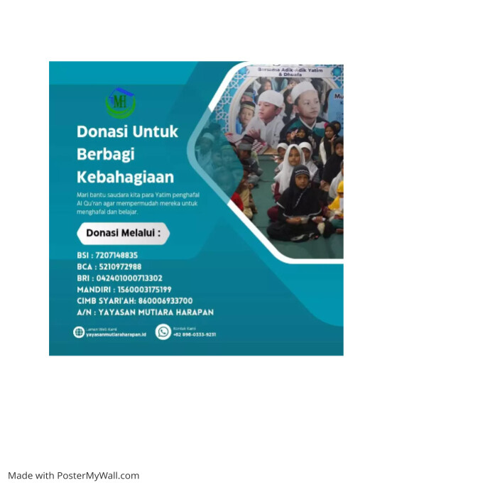 BERBAGI BAHAGIA, CALL 0895415469536,Yayasan Mutiara Harapan | PosterMyWall