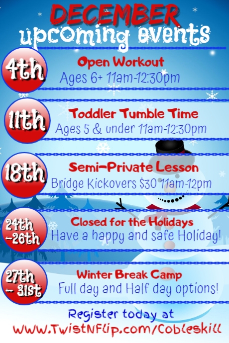 Copy of Copy of December Upcoming Events Calendar | PosterMyWall