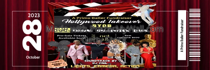 black and red colors ticket template design | PosterMyWall