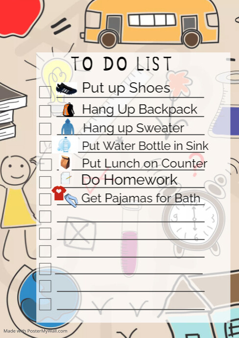 To do list kids | PosterMyWall