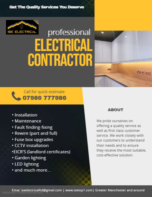 Electrical Contractor Flyer Poster | PosterMyWall