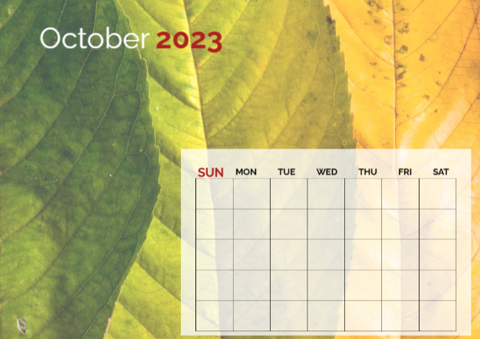 Printable calendar template 2023 october | PosterMyWall