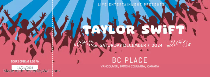 Pink Music Concert Ticket Template | PosterMyWall